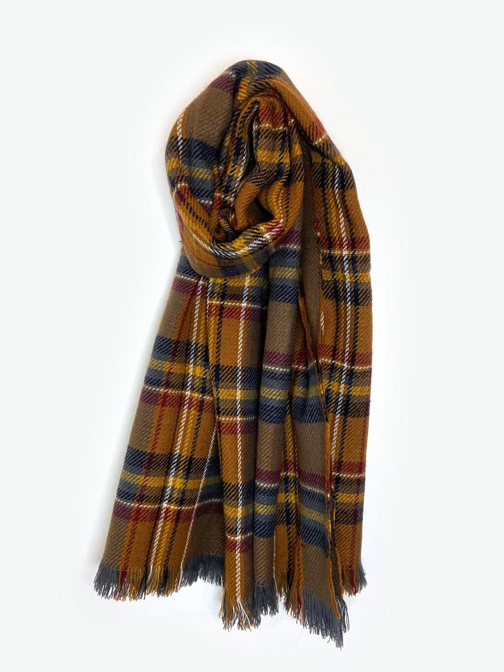 Cambridge Woven Plaid Scarf - Brown – The Pretty Hat