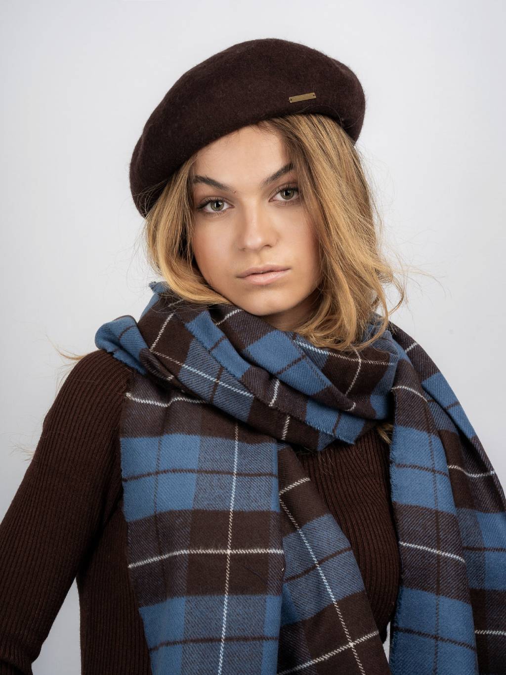 Regina Beret & Oversized Scarf Set - Chocolate – The Pretty Hat